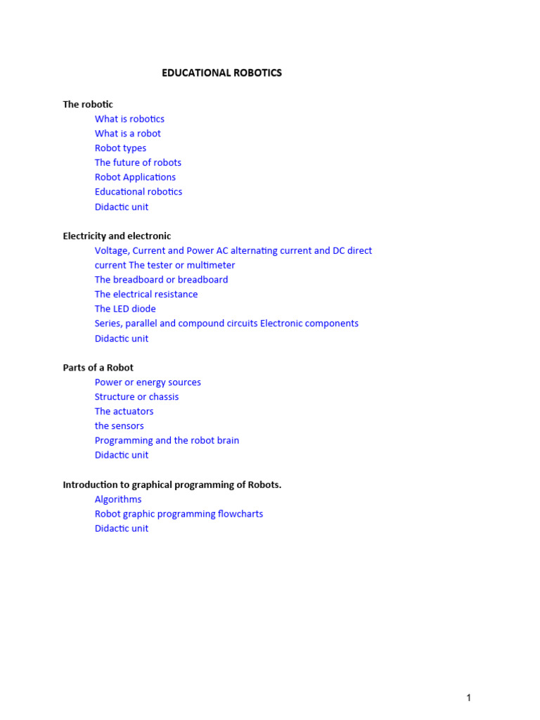 Educational Robotics: Concepts & Applications | PDF | Electric Current ...
