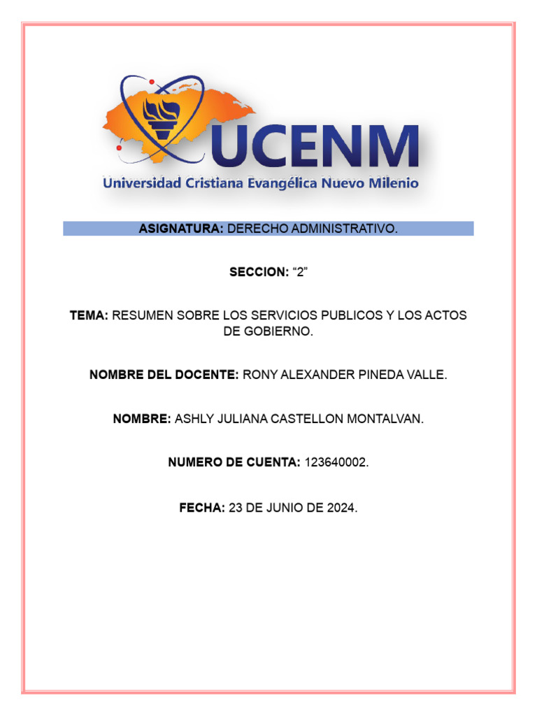 Resumen Sobre Los Servicios Publicos y Los Actos de Gobierno | PDF | Concesión (contrato ...