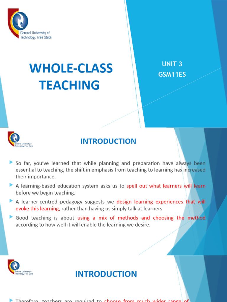 Unit 3 Whole-Class Teaching - Gsm11es | PDF | Learning | Teaching Method