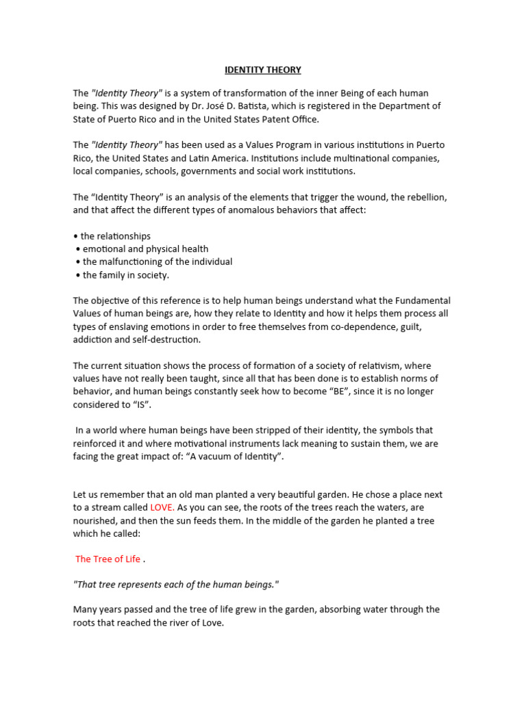Theory of Identity | PDF | Social Psychology | Psychology