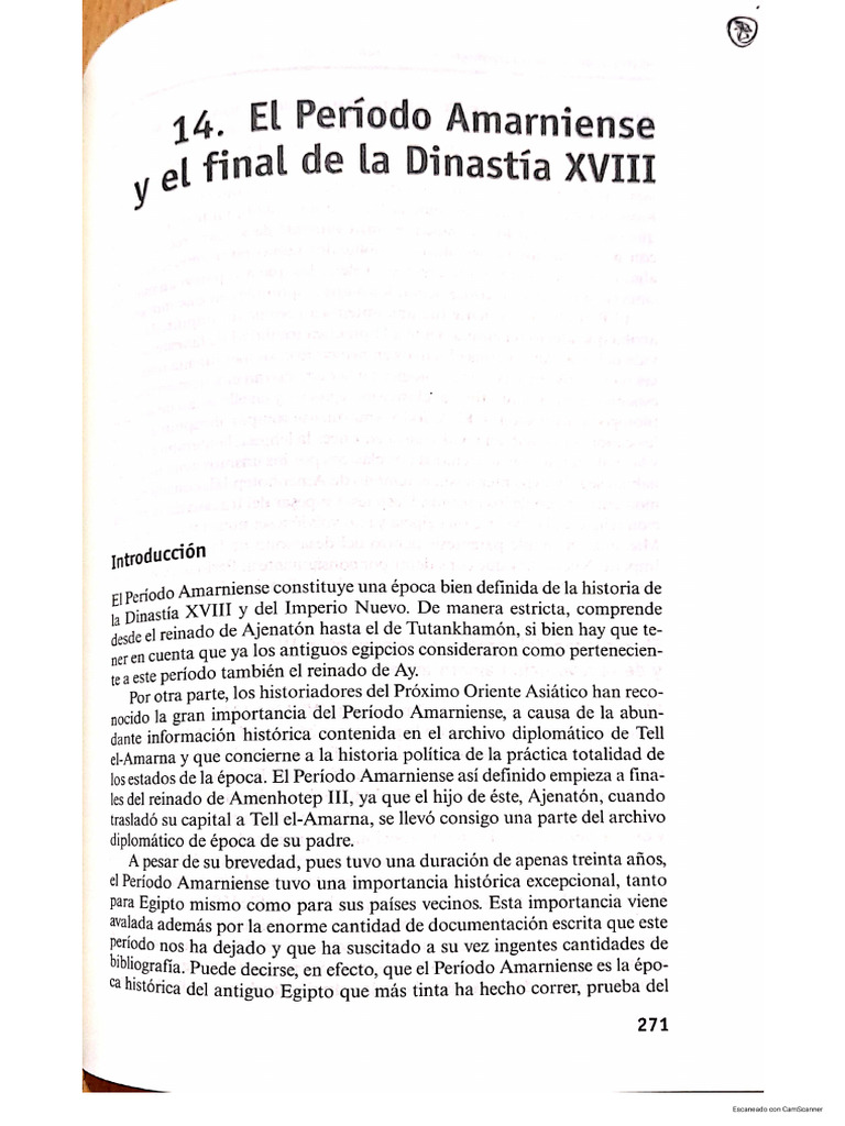PADRÓ PARCERISA Cap. 14 El Período Amarniense y El Final de La Dinastía ...