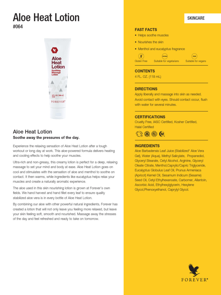 Aloe Heat Lotion | PDF