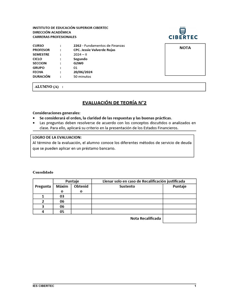2262 - FUNDAMENTOS DE FINANZAS - ET2 - G2W0 - Jessie Valverde Rojas ...