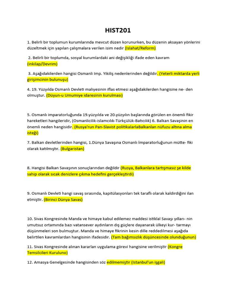 HIST201 Cankaya Vize | PDF