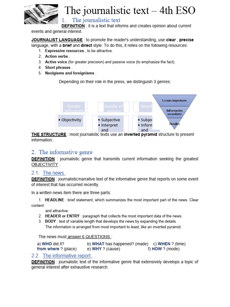 Understanding Journalistic Texts | PDF | News | Narration