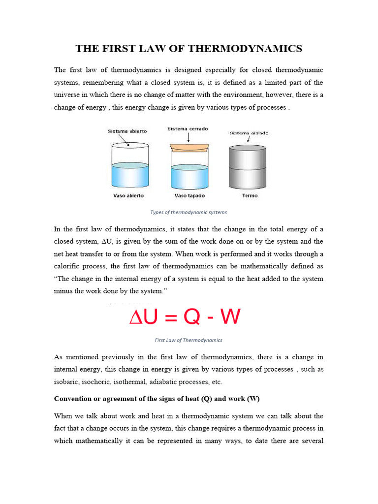 The First Law of Thermodynamics | PDF | Heat | Thermodynamics
