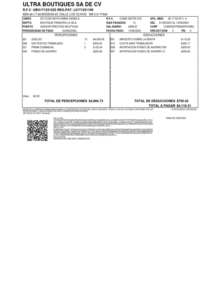 Recibo - 106853 - 01-06-2024 AL 15-06-2024 | PDF Recibo - 106853 - 01-06-2024 AL 15-06-2024 | PDF