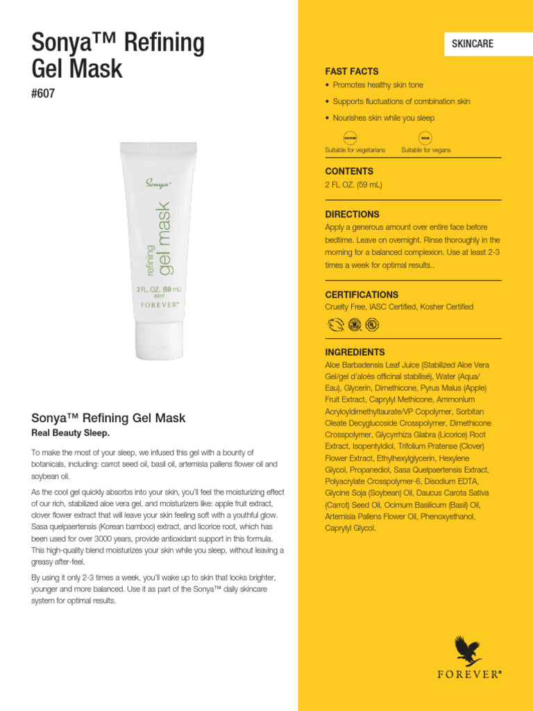 Sonya - Refining Gel Mask | PDF