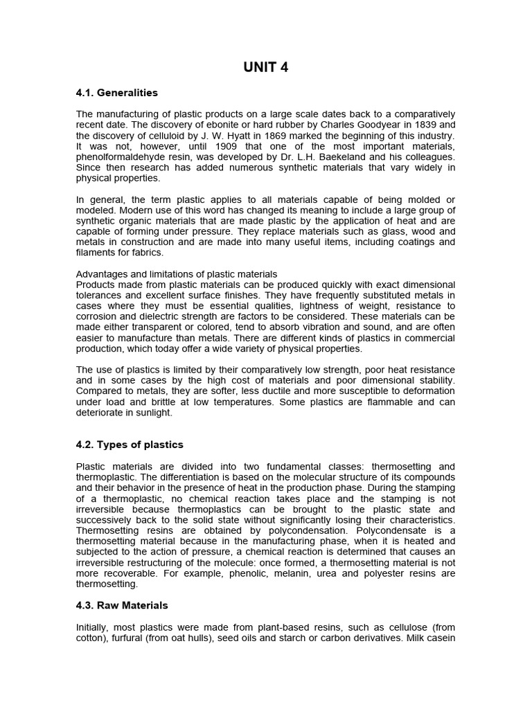 Overview of Plastic Manufacturing Processes | PDF | Ceramics | Plastic