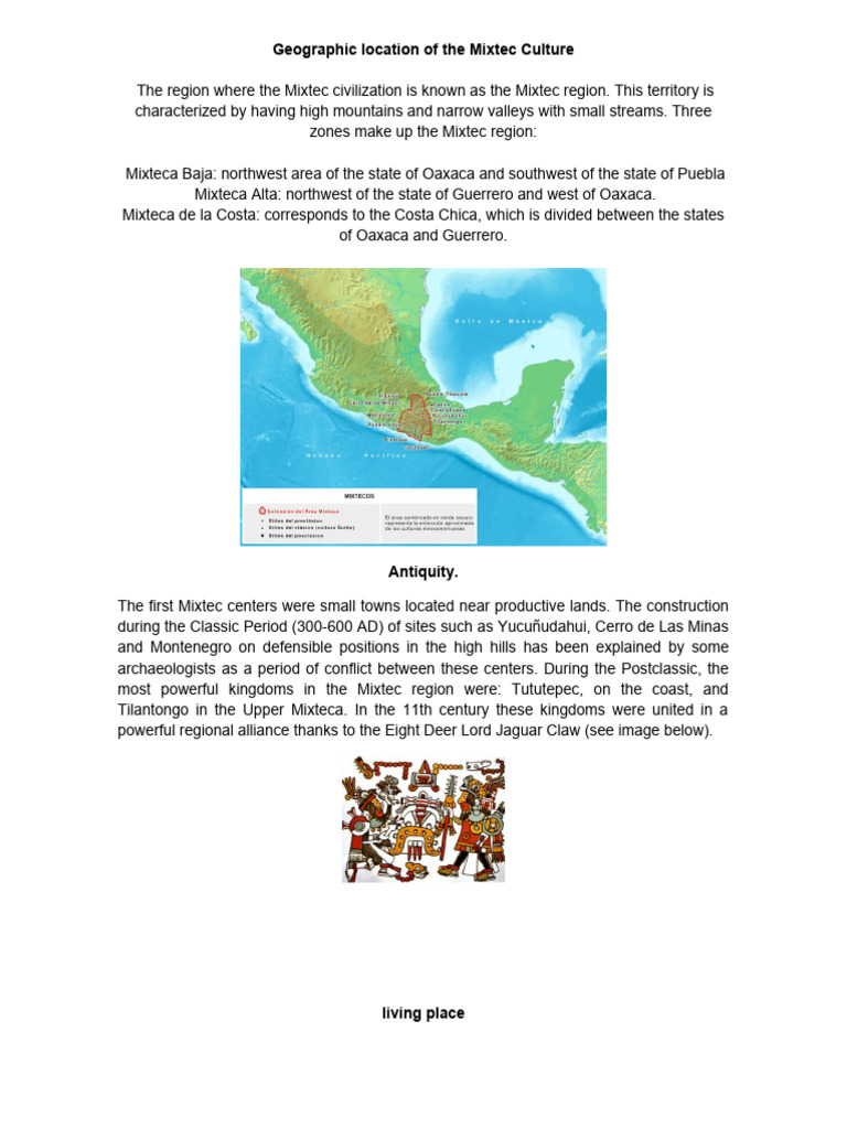 Geographic Location of Mixtec Culture | PDF | Textiles