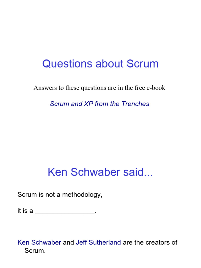 Scrum Questions and Answers | PDF | Scrum (Software Development) | Technology Development