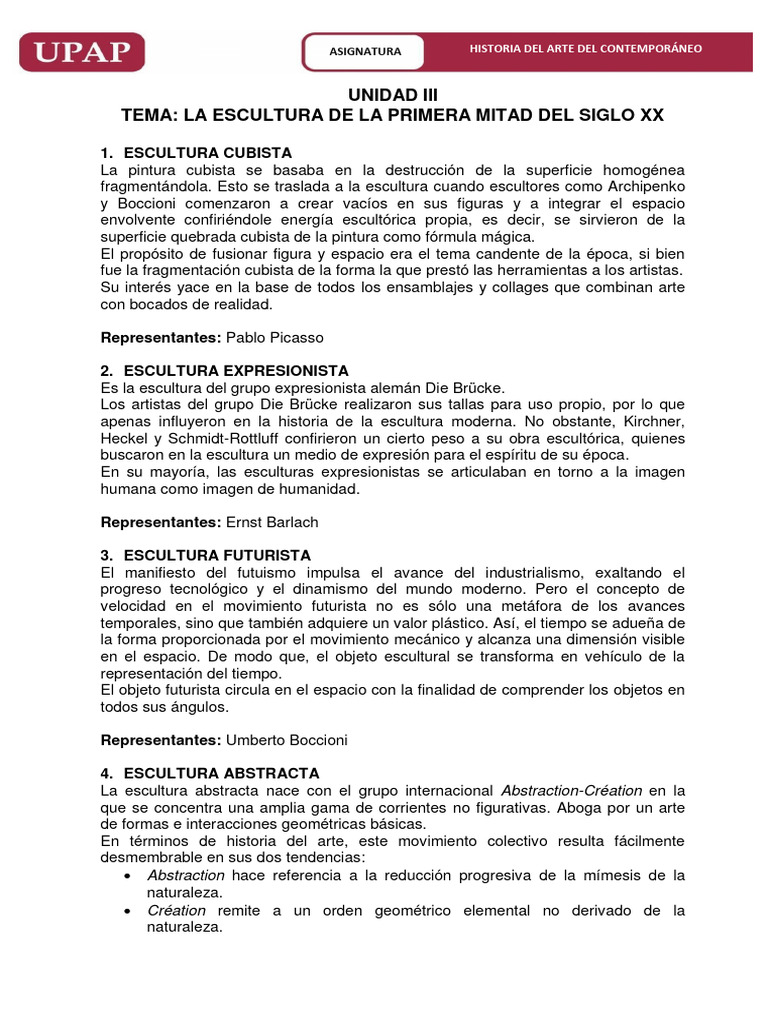 Material Complementario - Unidad III | PDF | Escultura | Expresionismo