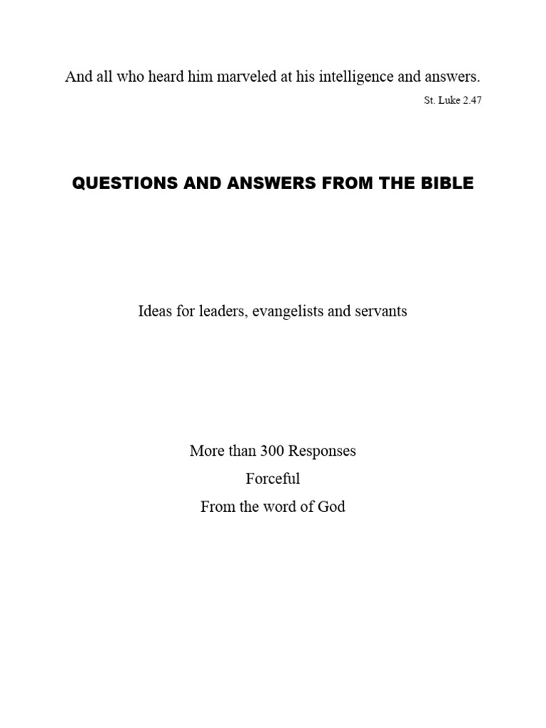 Questions and Answers Book | PDF | Baptism | Jesus