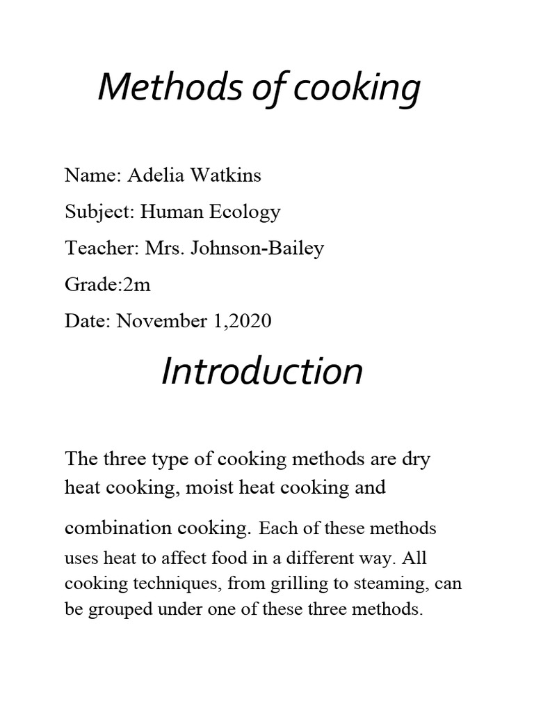 Adelia Watkins - Methods of Cooking | PDF | Cooking | Grilling