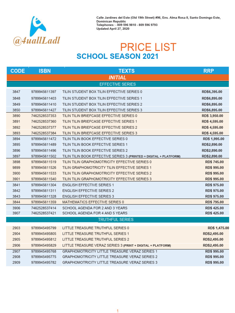 Current Price List 2021 | PDF | Calligraphy