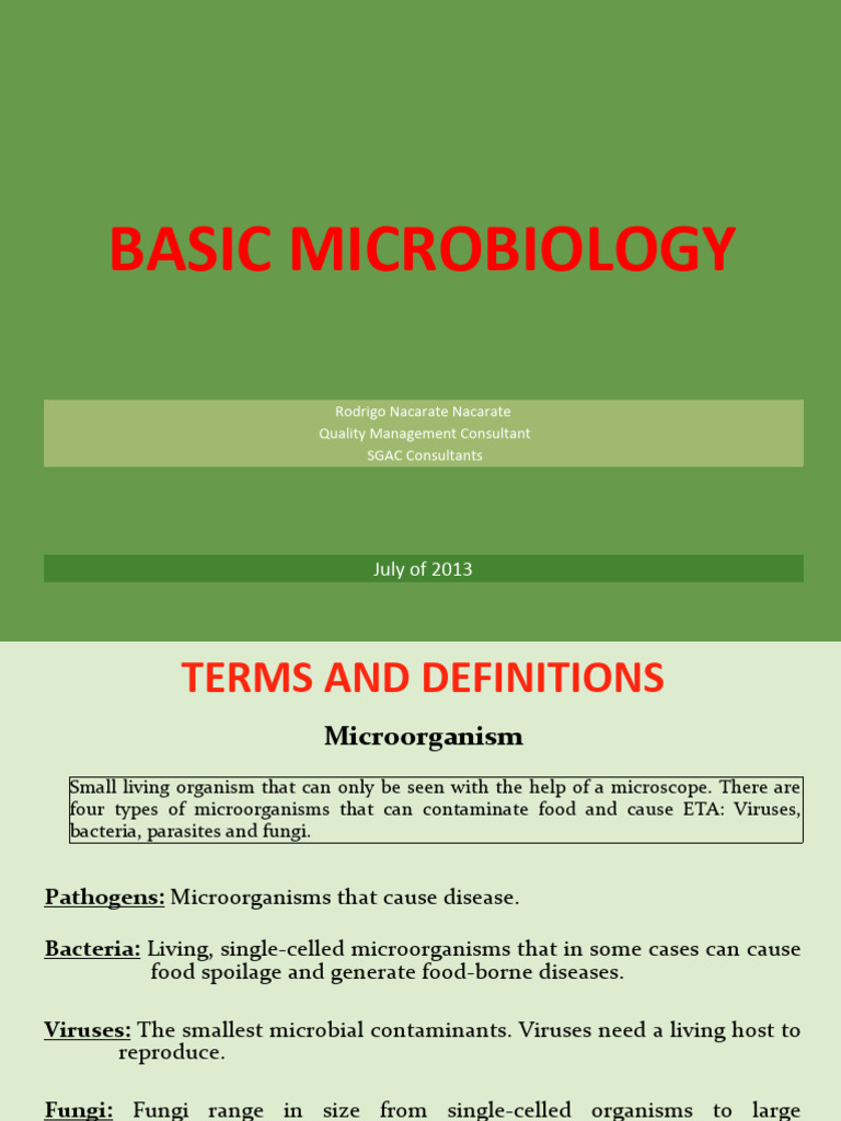Basic Microbiology | PDF | Microorganism | Foods