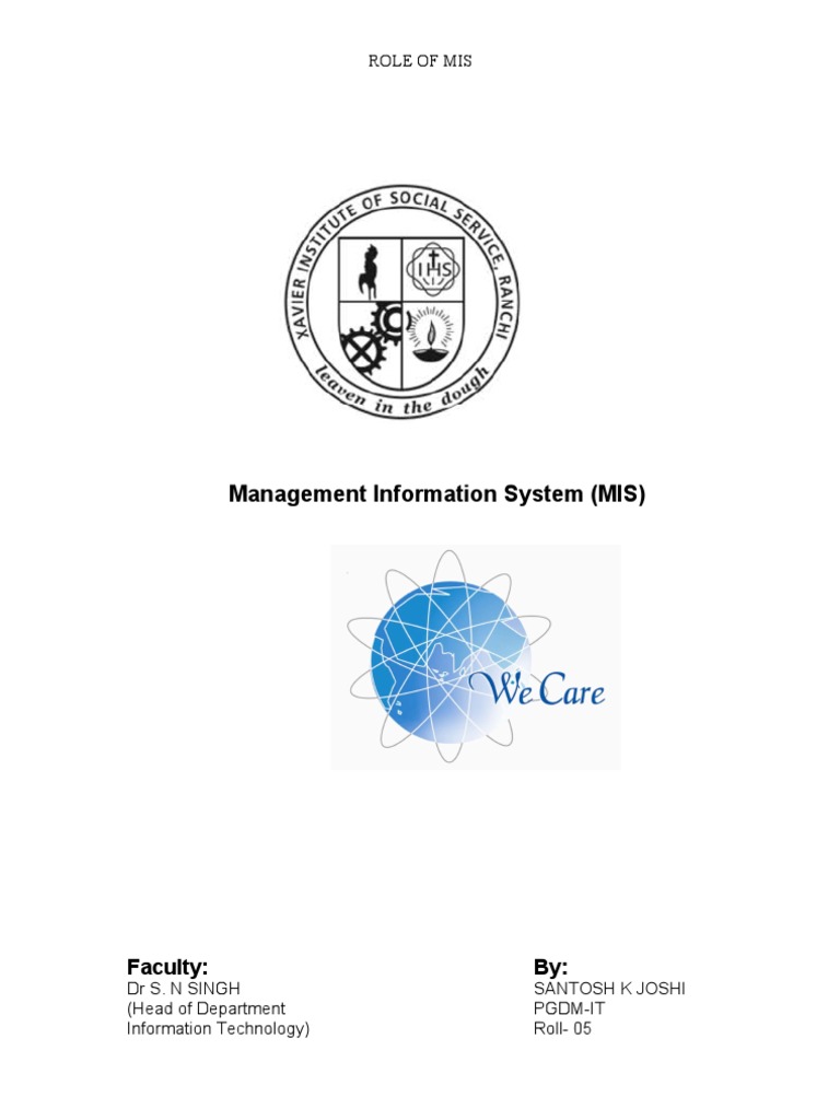 Role of Mis | PDF | Management Information System | Information System
