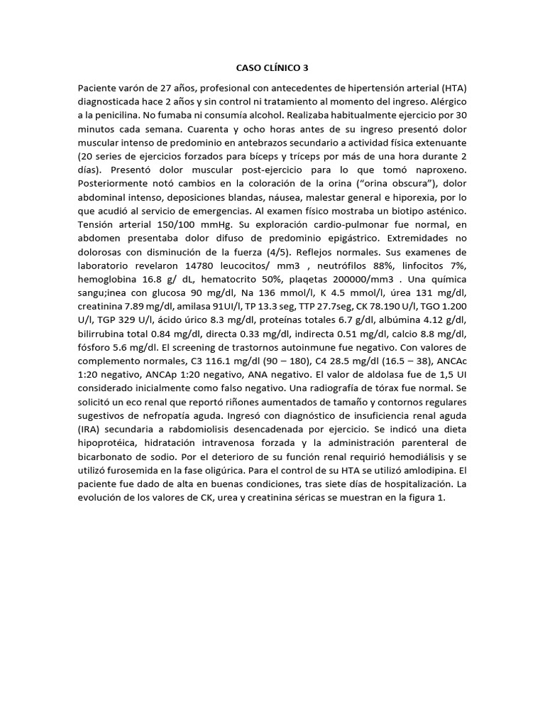 Caso CL Nico 3 | PDF | Medicina CLINICA | Especialidades Medicas
