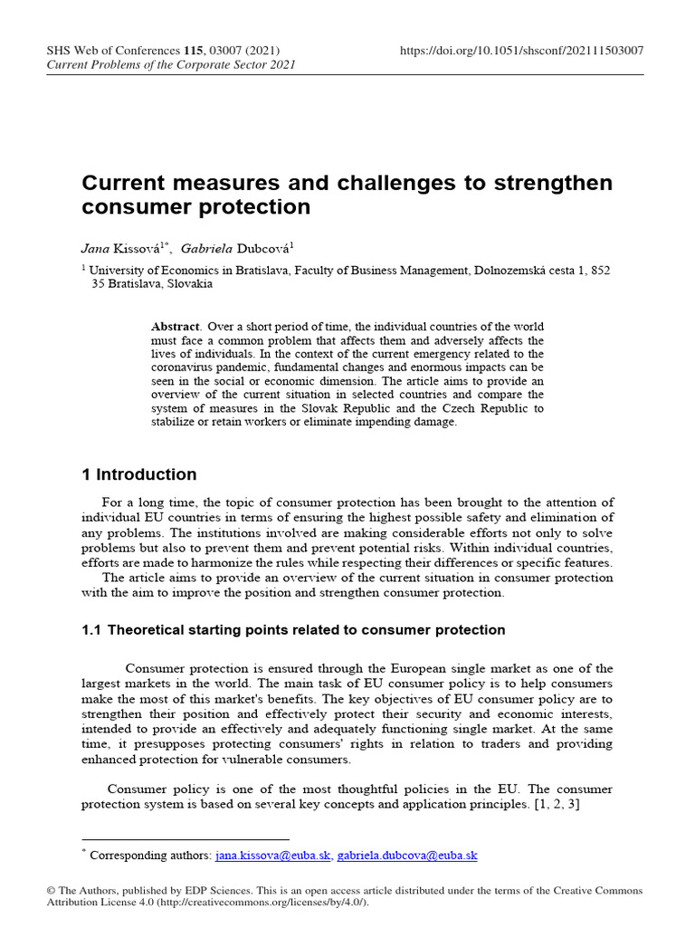 Current Measures and Challenges To Strengthen Consumer 4m2eyfcri5 | PDF ...