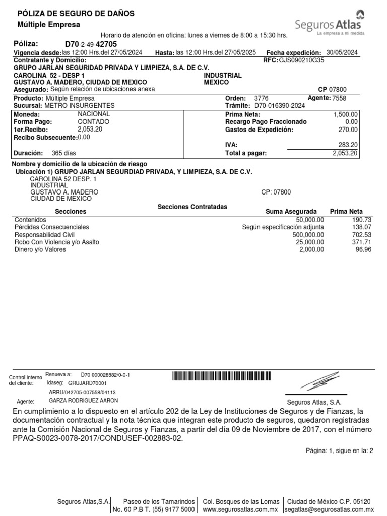 Poliza de Seg de Daños | PDF | Póliza de seguros | Seguro