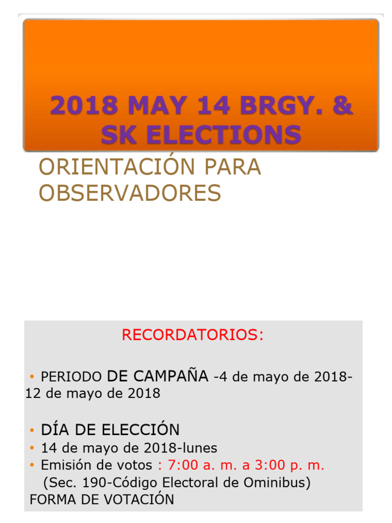 Normas para Observadores Electorales | PDF | Votación | Votación