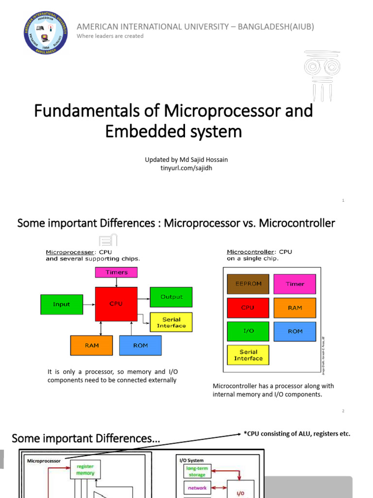 Maes Mid Lecture 01 v4 | PDF | Central Processing Unit | Microcontroller