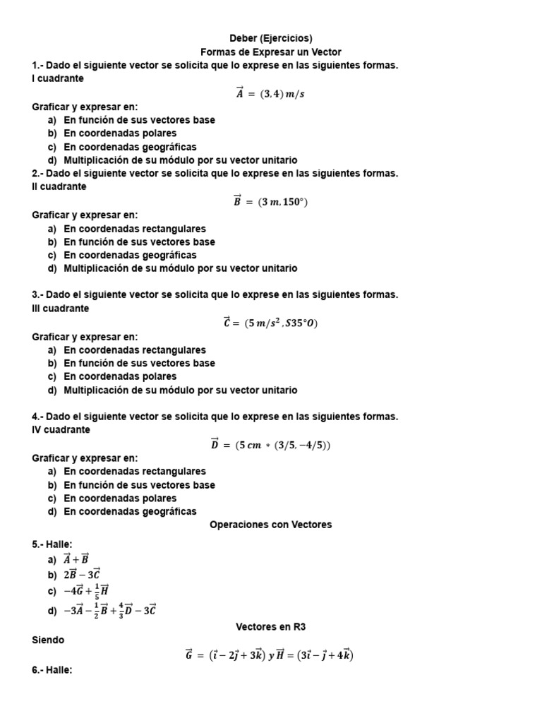 2 EJERCICIOS - TRANSFORMAR VECTORES Y OPERACIONES CON VECTORESArchivo ... 2 EJERCICIOS - TRANSFORMAR VECTORES Y OPERACIONES CON VECTORESArchivo ...