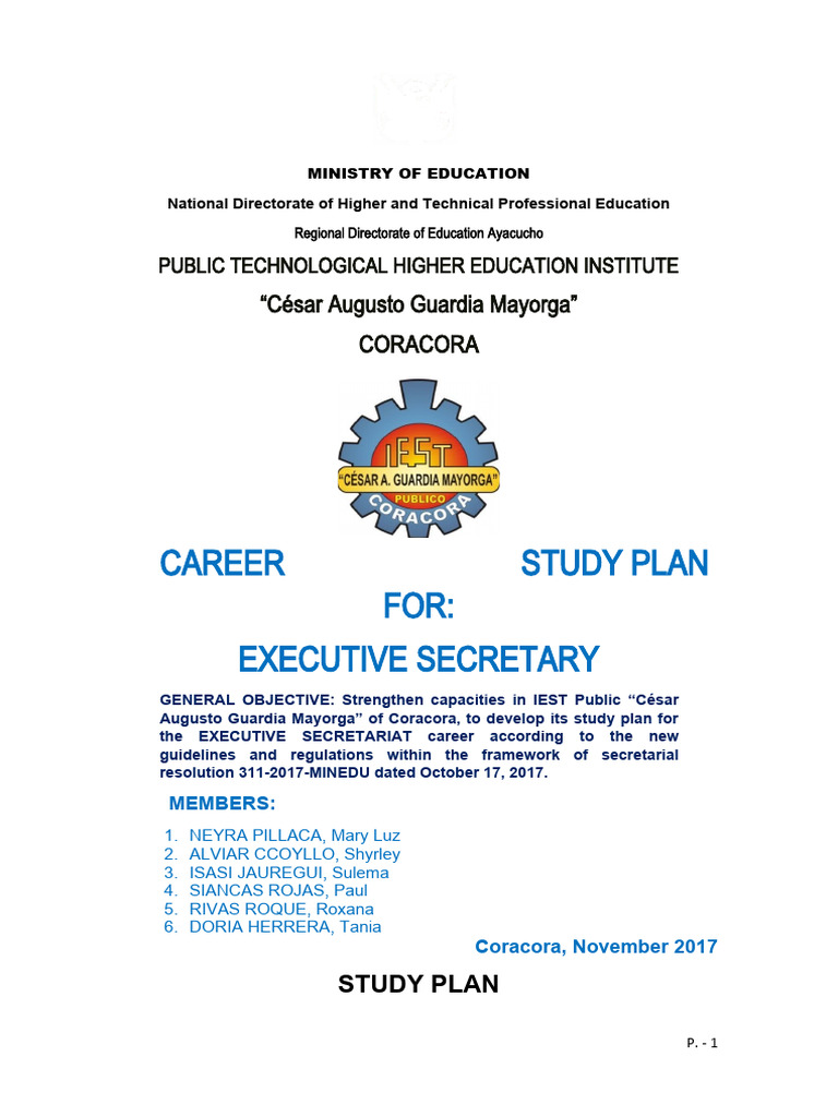Executive Secretariat Study Plan | PDF | Communication | Marketing