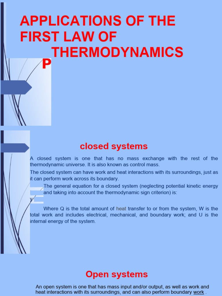 Applications of The First Law of Thermodynamics | PDF | Heat ...