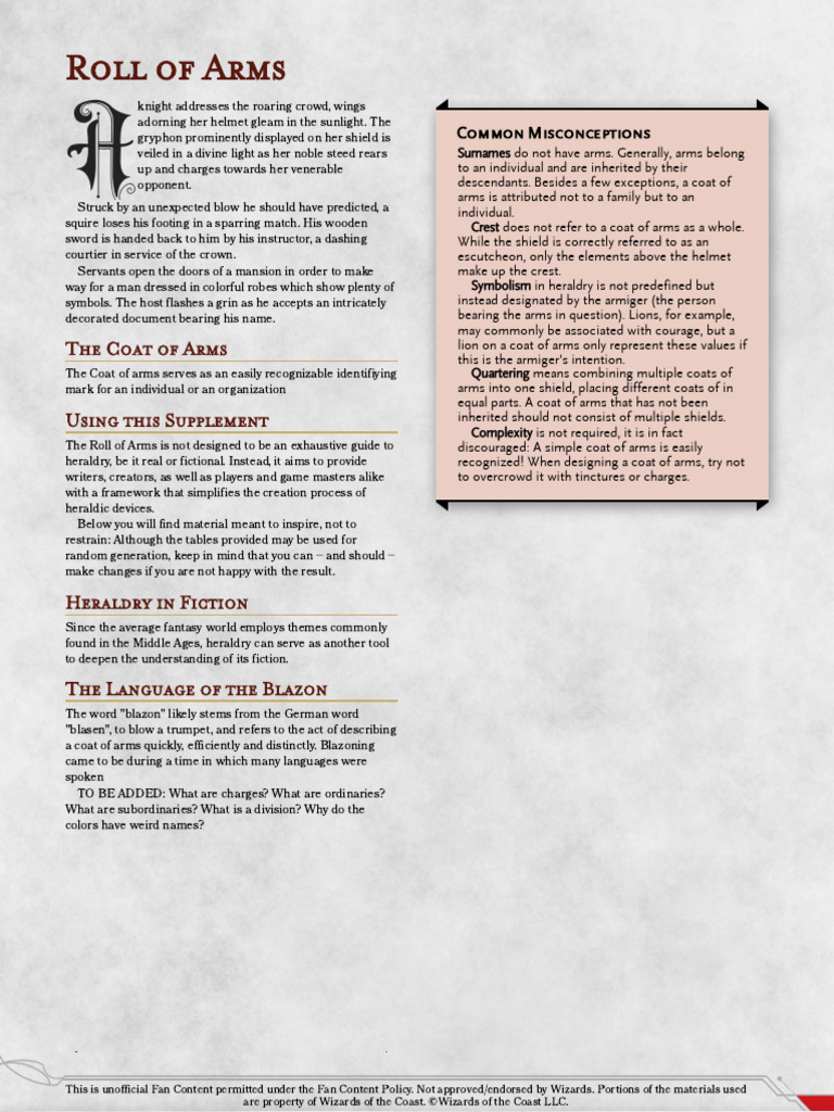 Heraldry Creation Guide for Writers | PDF | Heraldry | Feudalism