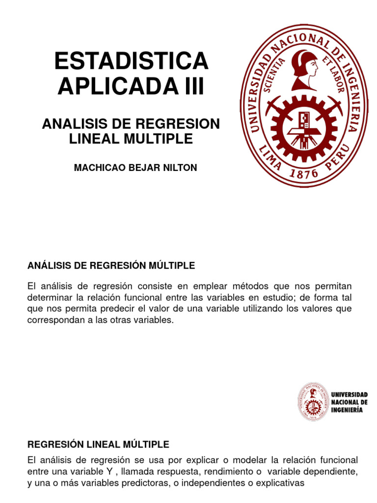 1 Regresión Lineal Multiple | PDF | Análisis de regresión | Regresión lineal