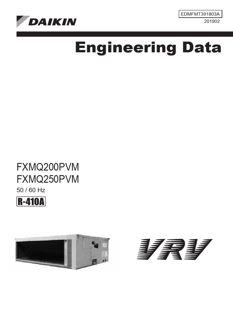 Daikin FXMQ200/250PVM Technical Data | PDF | Fuse (Electrical) | Air ...