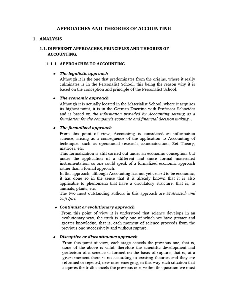 Approaches and Theories of Accounting | Download Free PDF | Economics ...