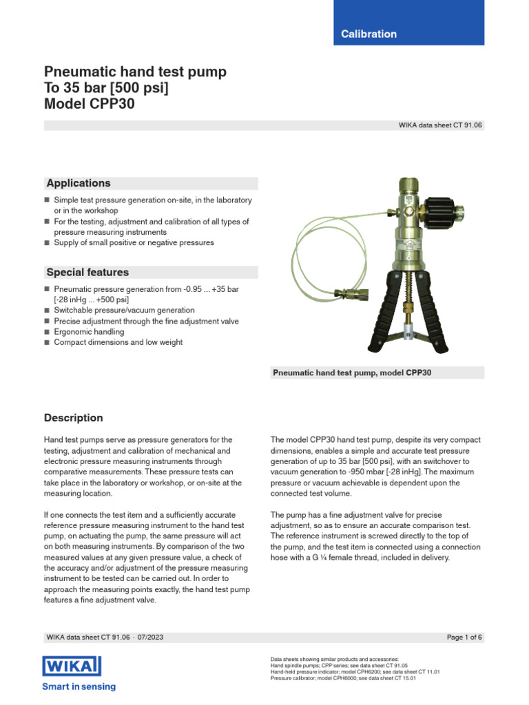 CPP30 | PDF | Pump | Calibration
