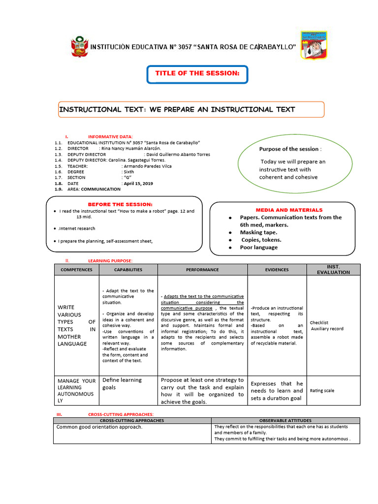 Instructional Text The Robot | PDF | Learning | Books