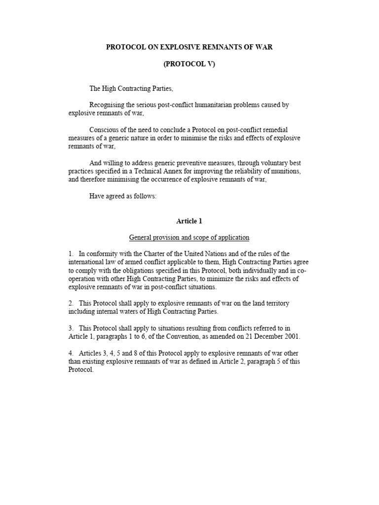 Protocol 5 | PDF | Treaty | Reliability Engineering