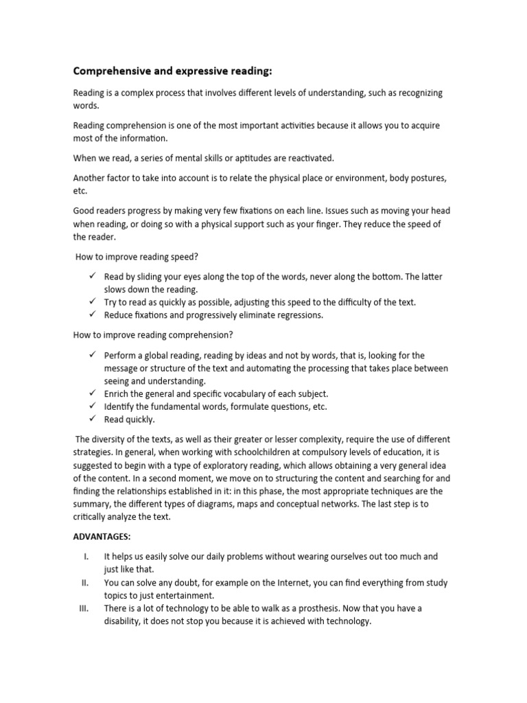 Comprehensive and Expressive Reading | PDF | Reading Comprehension ...