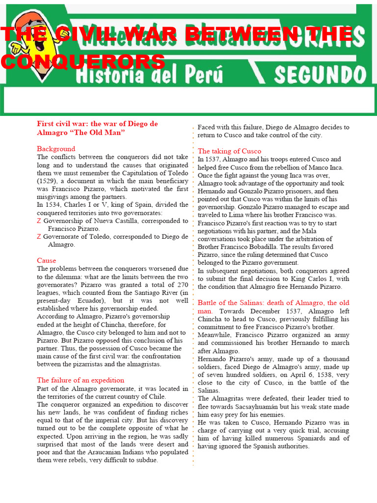 Conquistadors' Civil Wars | PDF | Francisco Pizarro | Spanish ...