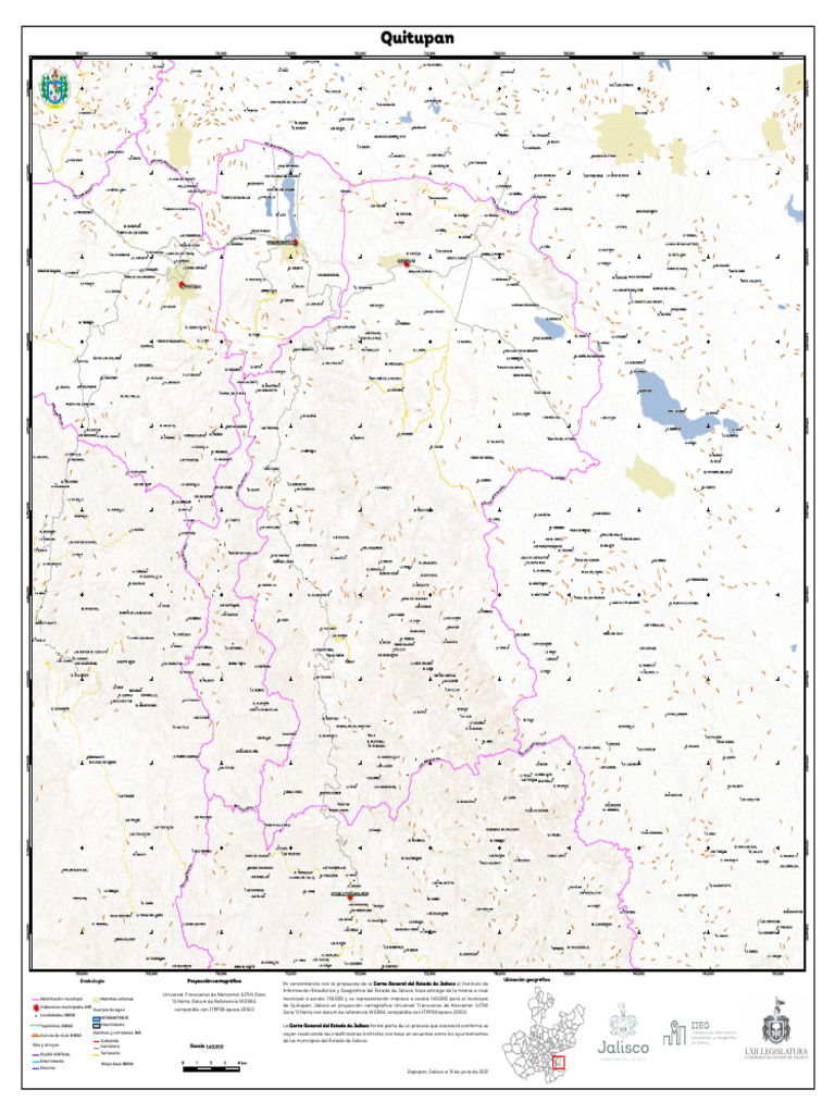 Mapa Cartográfico de Quitupan, Jalisco | PDF | Datos geográficos e ...