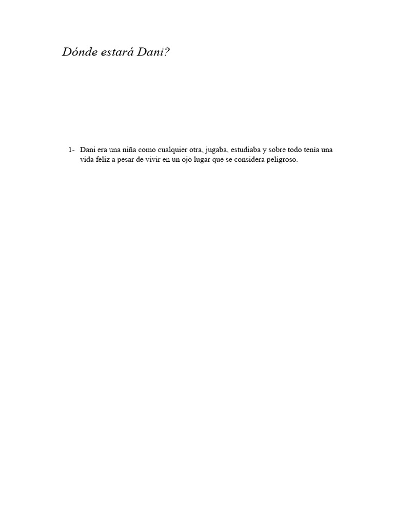 Dónde Estará Dani? | PDF