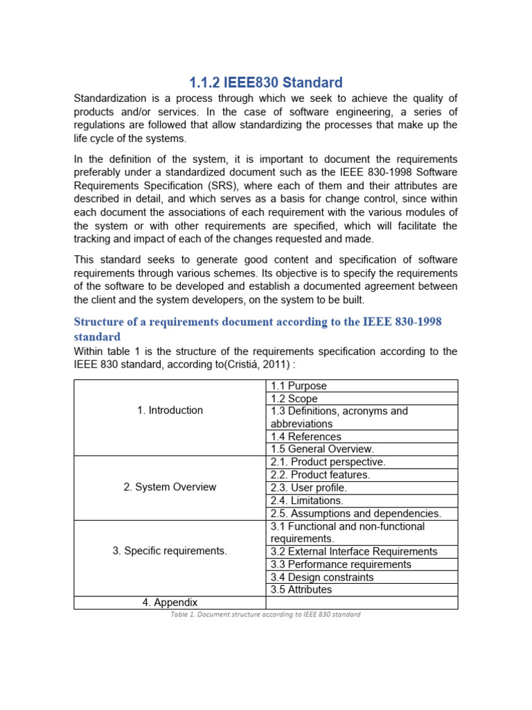 IEEE830 Standard and Example | PDF | User (Computing) | Specification ...