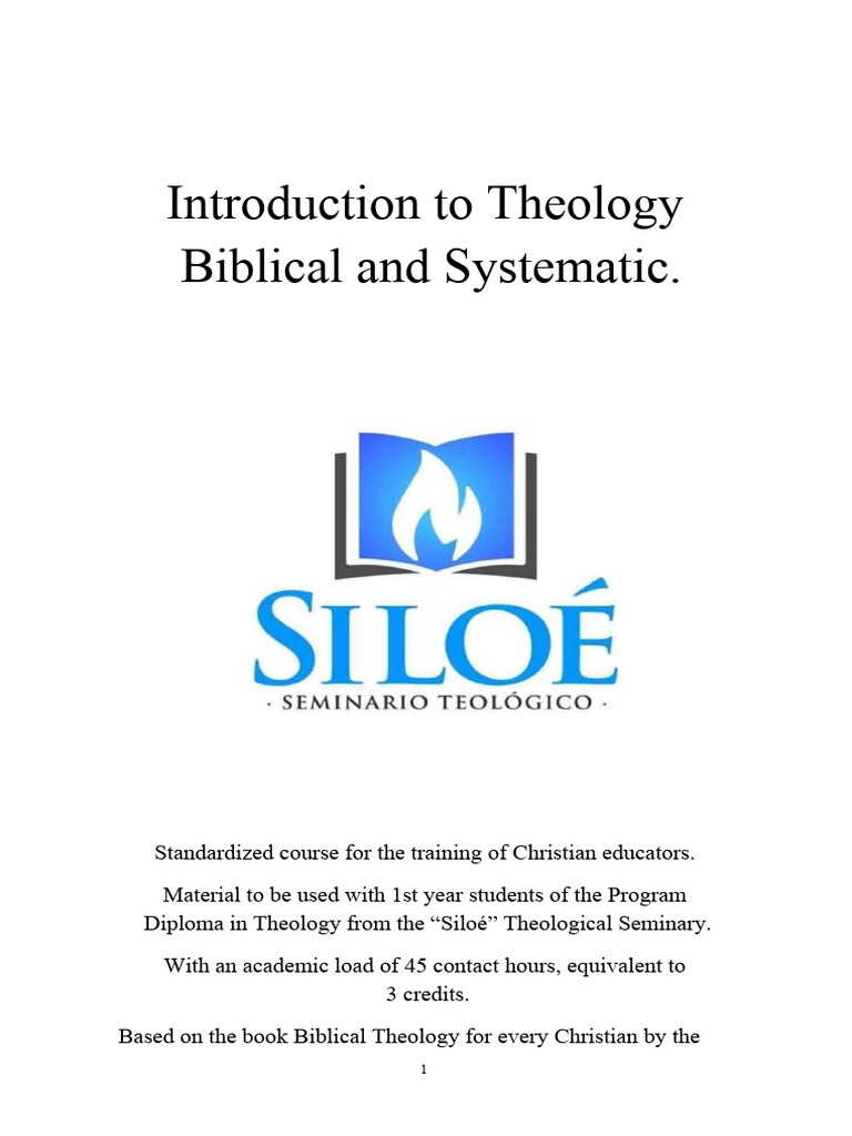 Introduction to Systematic Theology | PDF | Bible | Logos (Christianity)