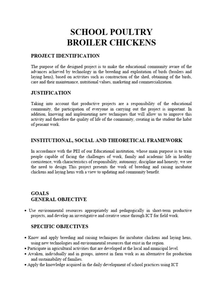 School Poultry Pdf Poultry Farming Chicken