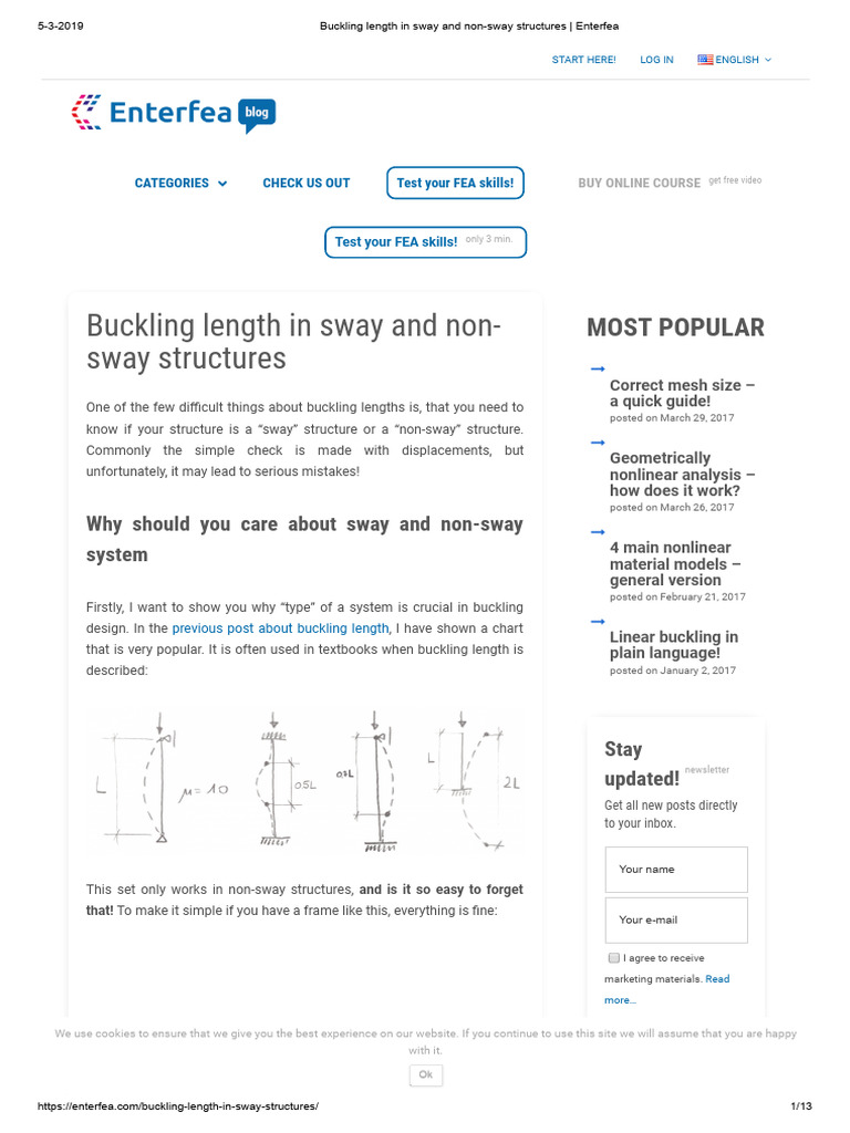 Buckling Length in Sway and Non-Sway Structures | Download Free PDF | Buckling | Finite Element ...