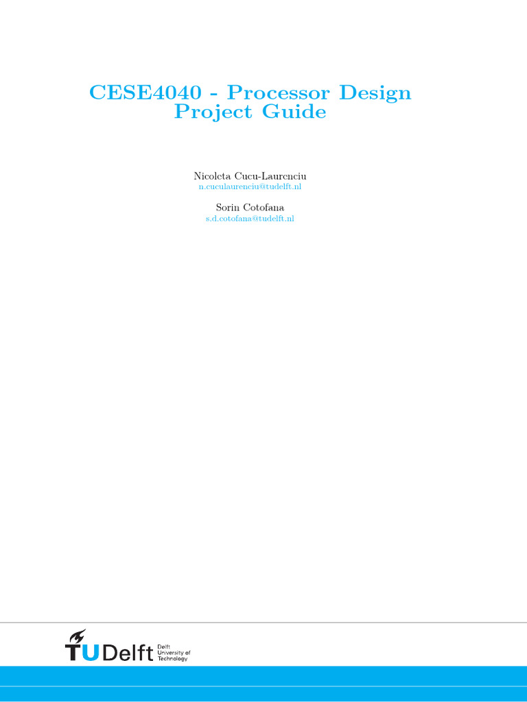 CESE4040 - Processor Design Project Guide | PDF | Compiler | Hardware ...
