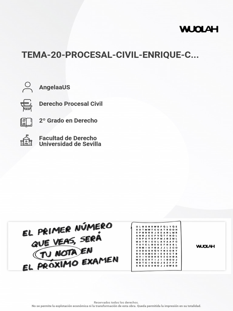 Tema 20 Procesal | PDF | Sentencia (ley) | Ley procesal