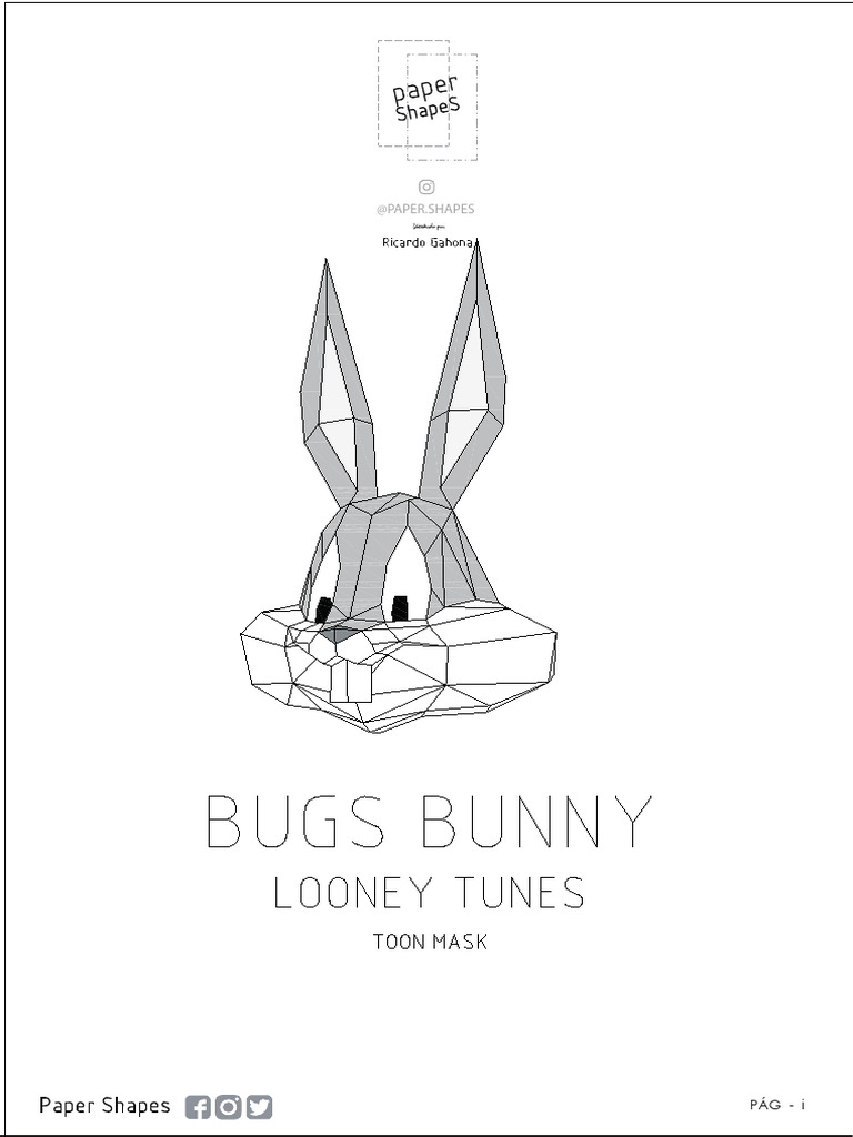 Máscara de Bugs Bunny en Papercraft | PDF