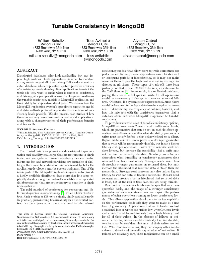 p2071 Schultz | PDF | Mongo Db | Replication (Computing)