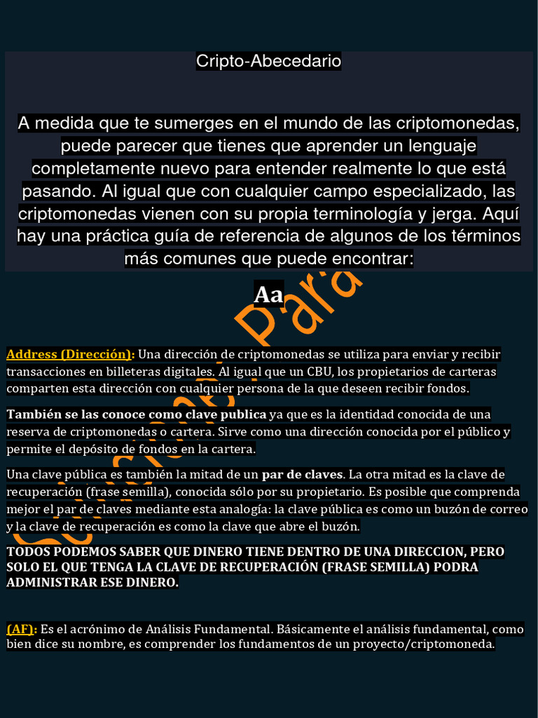 Glosario Criptomonedas | PDF | Criptomoneda | Bitcoin