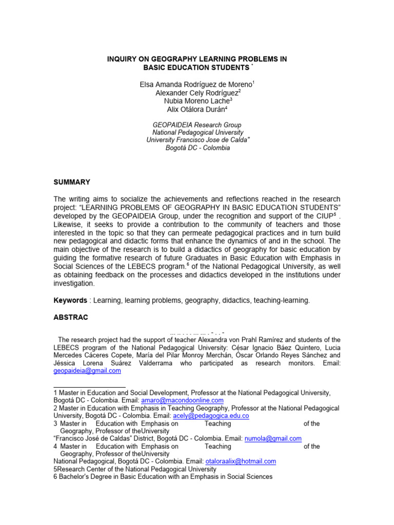 Geography Learning Challenges in Education | PDF | Learning | Geography